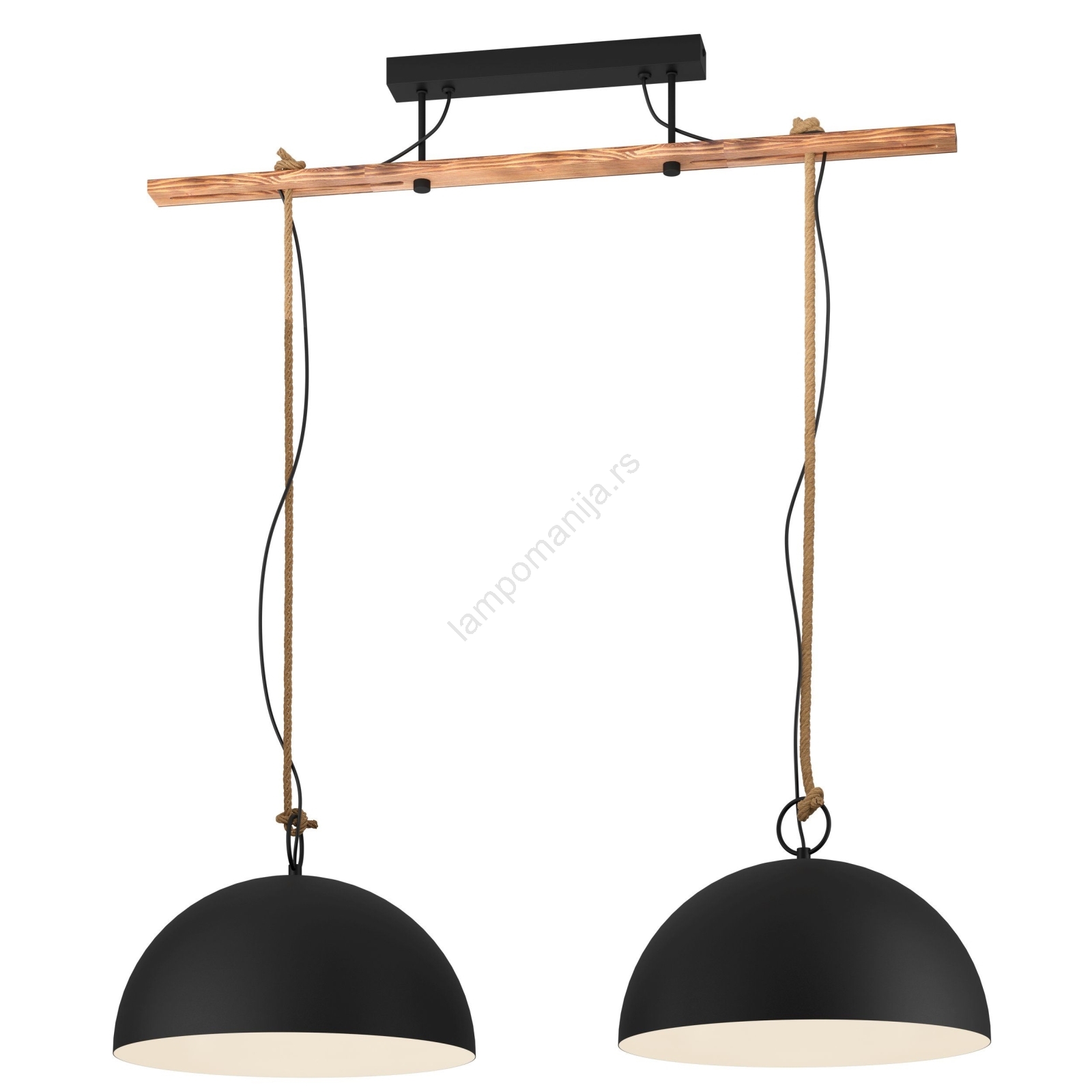 Eglo 78444 - Luster na sajli HODSOLL 2xE27/40W/230V crna/smeđa ...