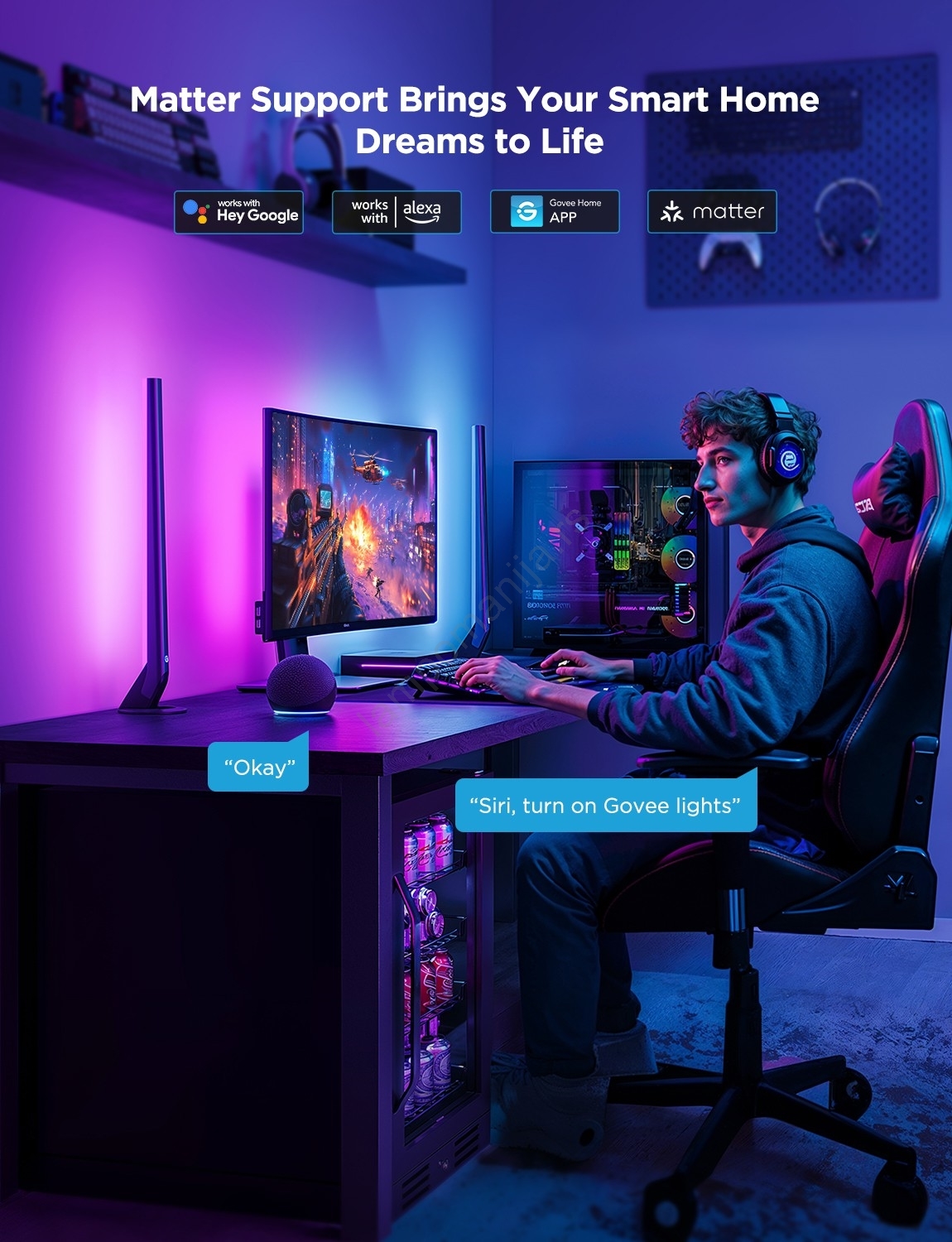 Govee - AI Sync Box Kit 2 Pametni komplet za PC osvetljenje 27-34 + LED ...