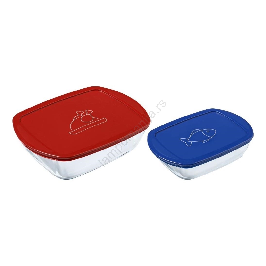 SET 2x Staklene posude za namirnice PYREX 1,2/2,5 l | Lampomanija