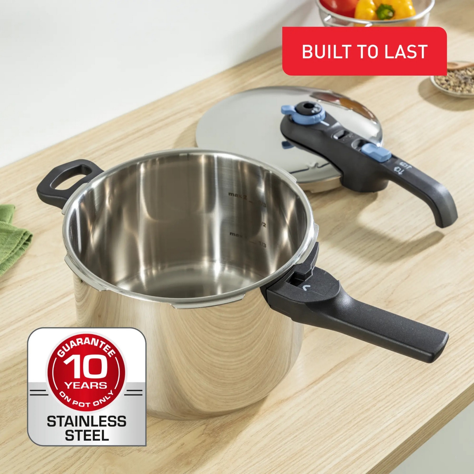 Tefal - Ekspres lonac 6 l SECURE TRENDY od nerđajućeg čelika | Lampomanija