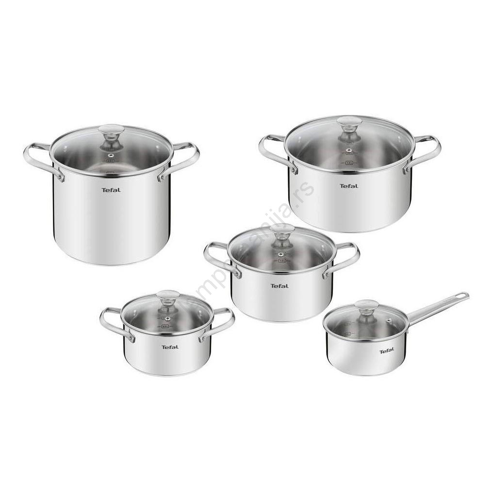 Tefal - Set lonaca 10 kom COOK EAT, nerđajući čelik | Lampomanija