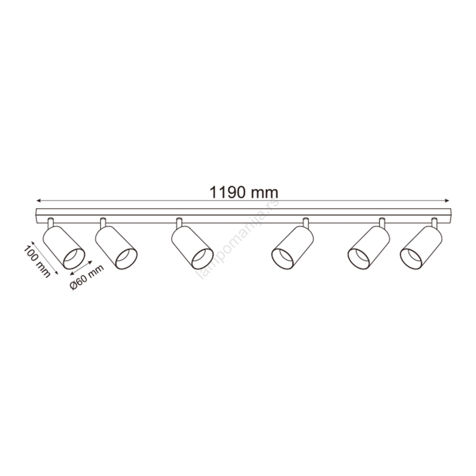 Zuma Line 2211BD-6-BK - Spot svetiljka REN 6xGU10/50W/230V crna/siva ...